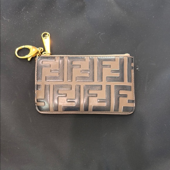 Fendi | Bags | Fendi Tan And Black Monogram Key Holder | Poshmark